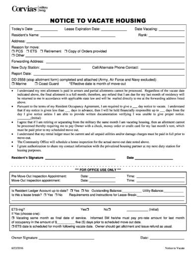 50 Free Notice to Vacate Templates (30/60 days) ᐅ TemplateLab