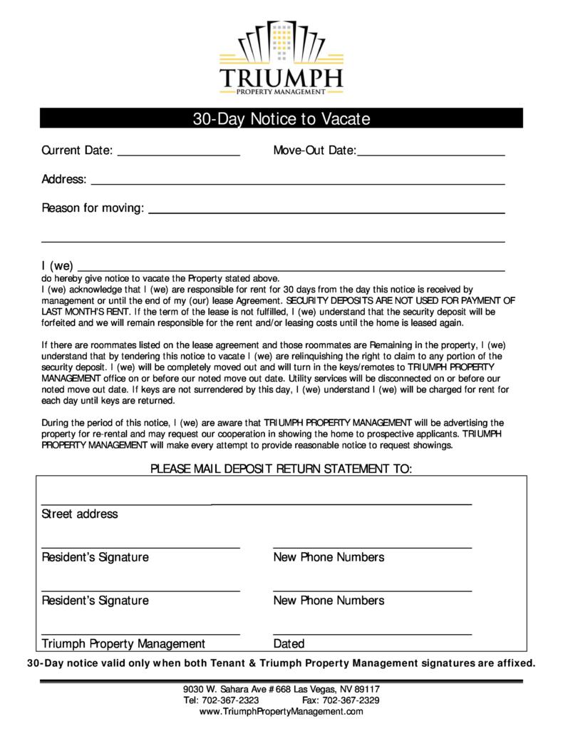 50 Free Notice to Vacate Templates (30/60 days) ᐅ TemplateLab