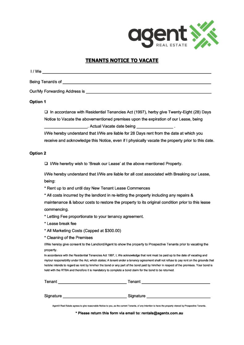 50 Free Notice to Vacate Templates (30/60 days) ᐅ TemplateLab