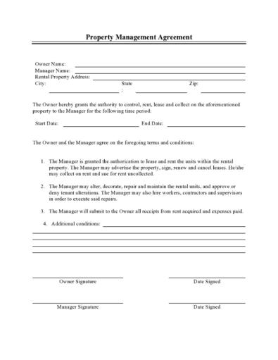 41 Simple Property Management Agreements [Word / PDF]