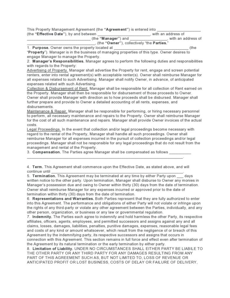 41 Simple Property Management Agreements [Word / PDF]