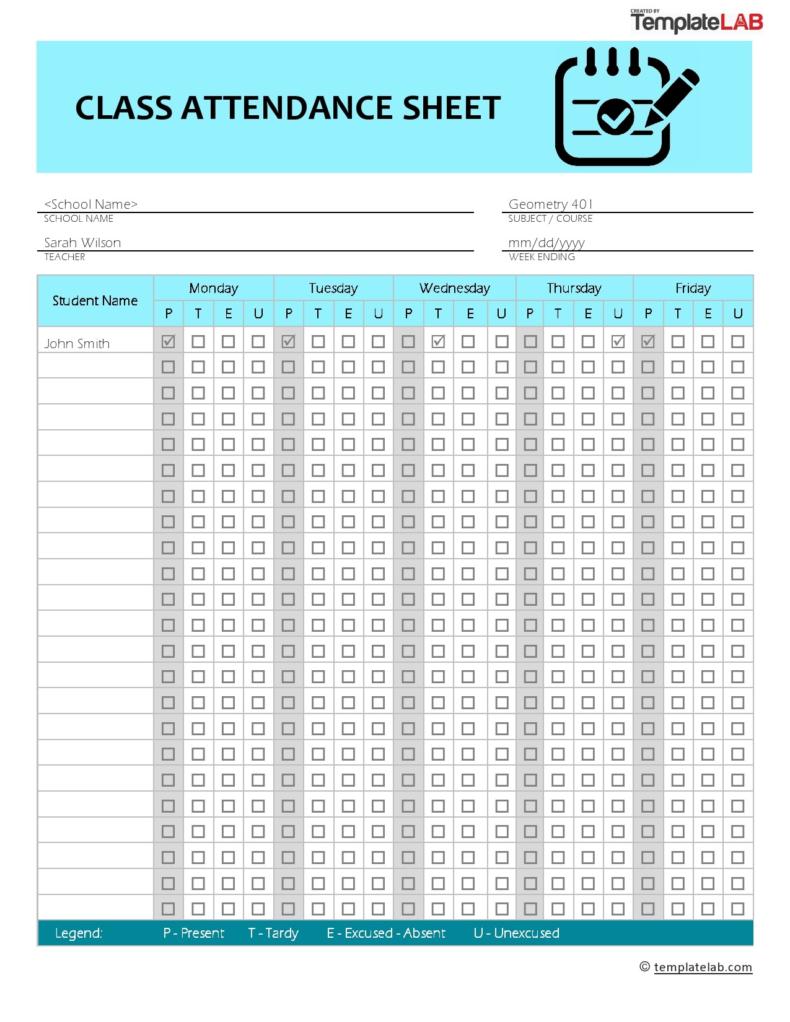 23 Free Printable Attendance Sheet Templates [Word/Excel]