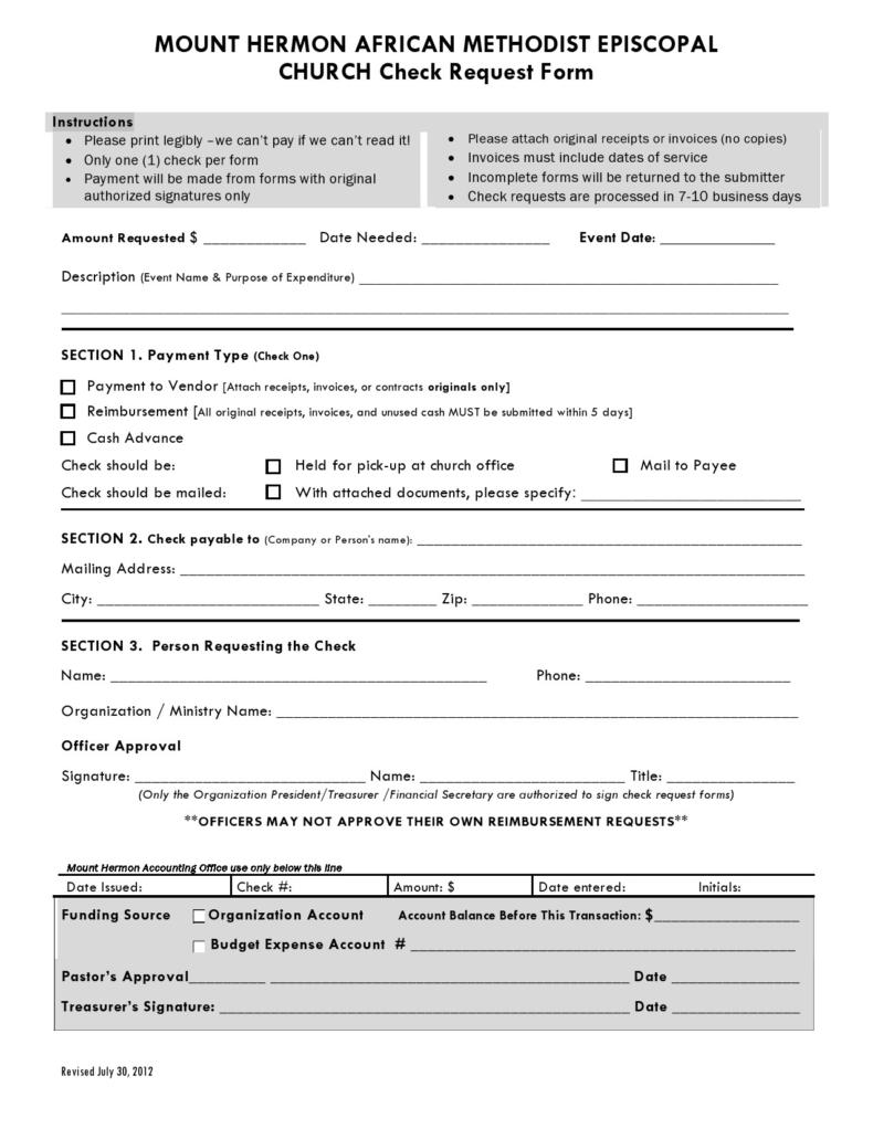 50 Free Check Request Forms [Word, Excel, PDF] ᐅ TemplateLab