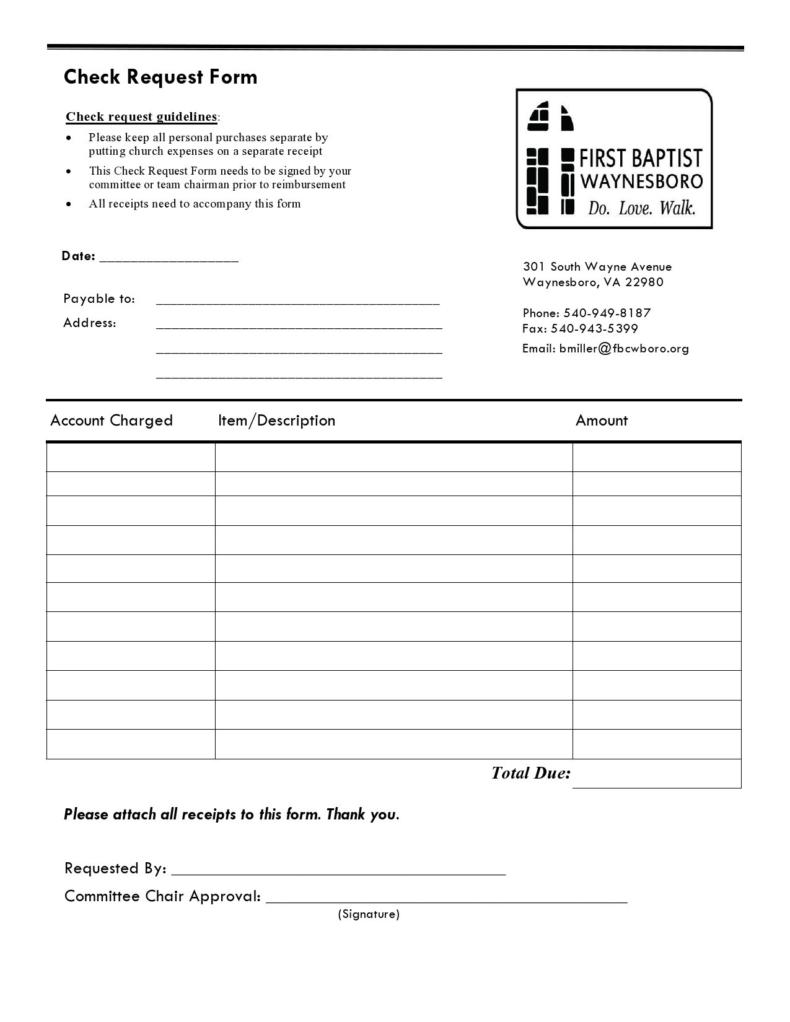 50 Free Check Request Forms [Word, Excel, PDF] ᐅ TemplateLab
