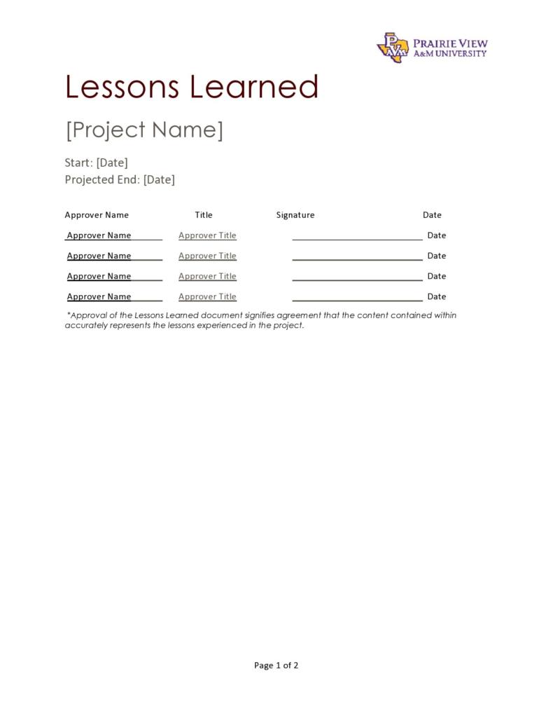 48 Best Lessons Learned Templates [Excel, Word] ᐅ TemplateLab