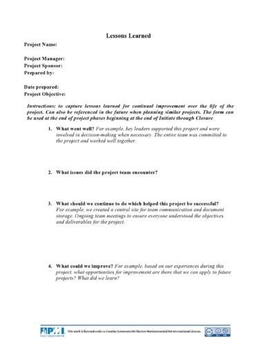 48 Best Lessons Learned Templates [Excel, Word] ᐅ TemplateLab