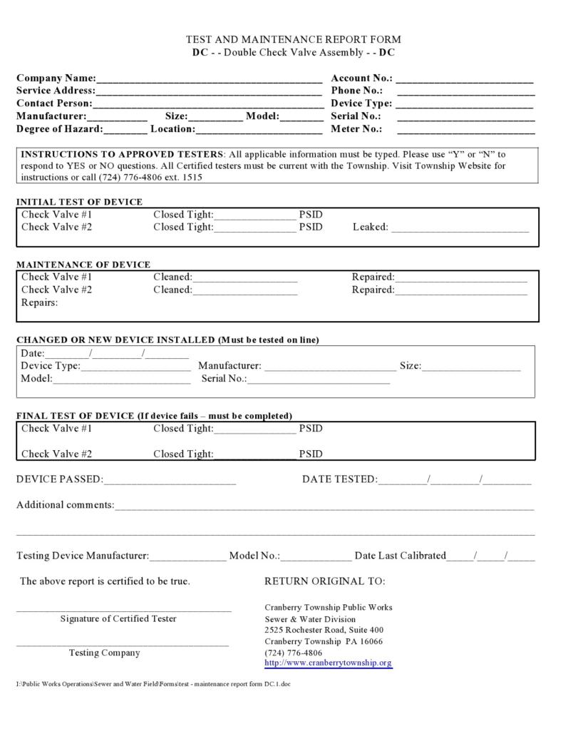 48 Editable Maintenance Report Forms [Word] ᐅ TemplateLab