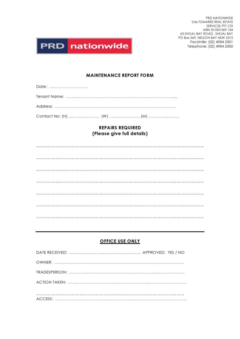 48 Editable Maintenance Report Forms [Word] ᐅ TemplateLab