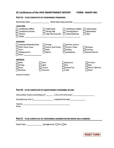 48 Editable Maintenance Report Forms [Word] ᐅ TemplateLab
