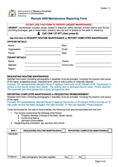 48 Editable Maintenance Report Forms [Word] ᐅ TemplateLab