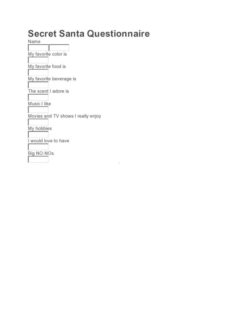 27 Printable Secret Santa Questionnaire Templates ᐅ TemplateLab