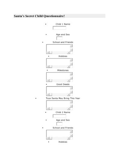 25 plantillas imprimibles de cuestionarios secretos de Papá Noel ...
