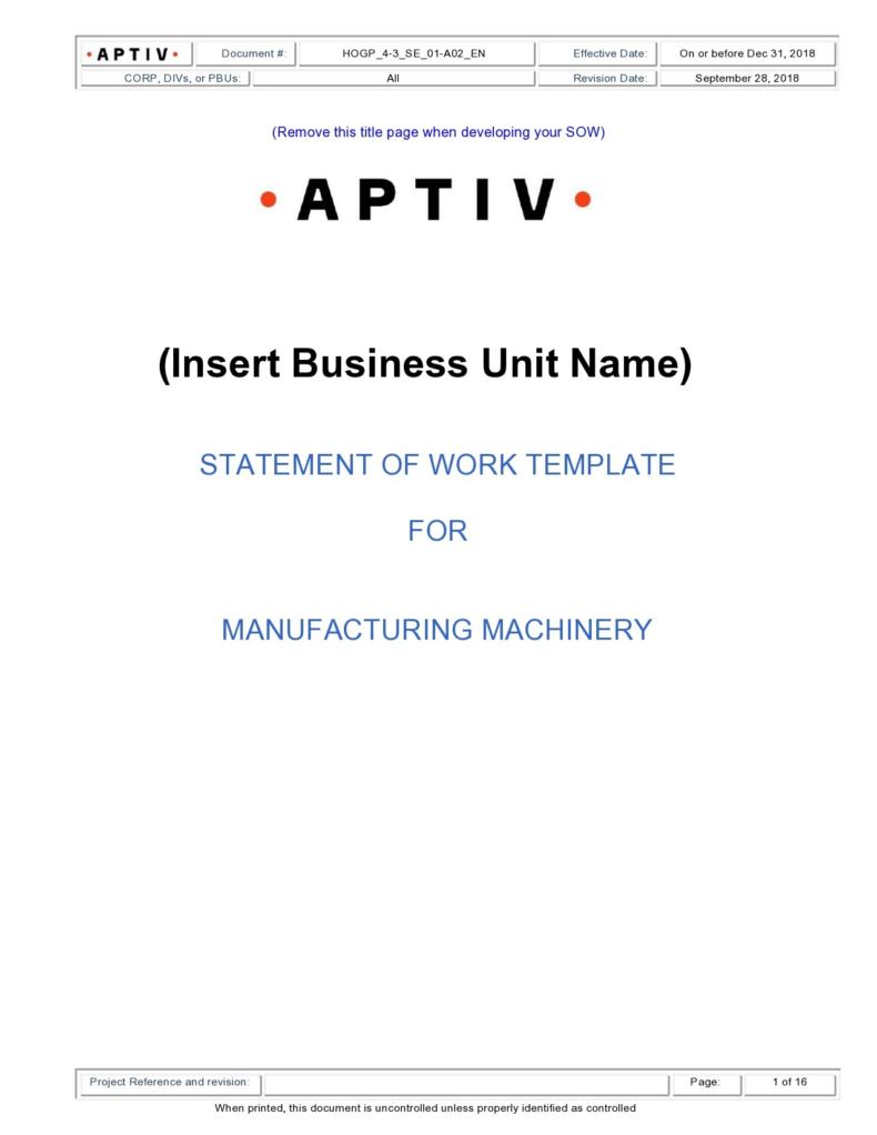 42 Great Statement of Work Templates (SOW) ᐅ TemplateLab