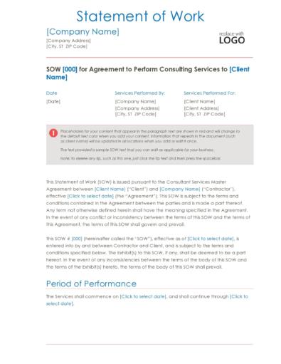 42 Great Statement of Work Templates (SOW) ᐅ TemplateLab