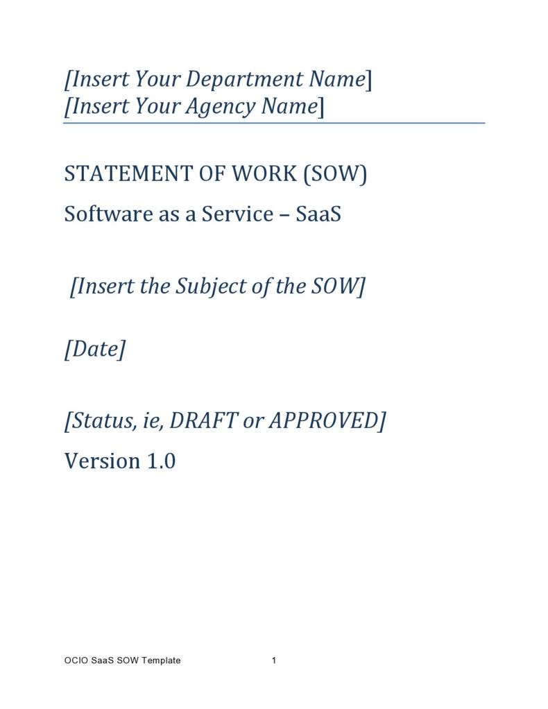 42 Great Statement of Work Templates (SOW) ᐅ TemplateLab