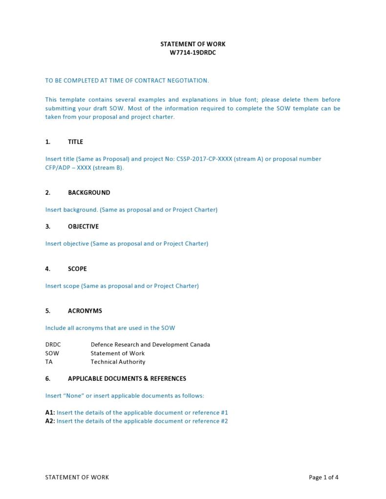 42 Great Statement of Work Templates (SOW) ᐅ TemplateLab