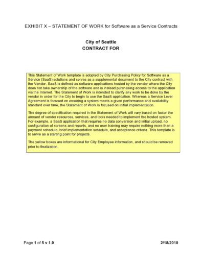 42 Great Statement of Work Templates (SOW) ᐅ TemplateLab