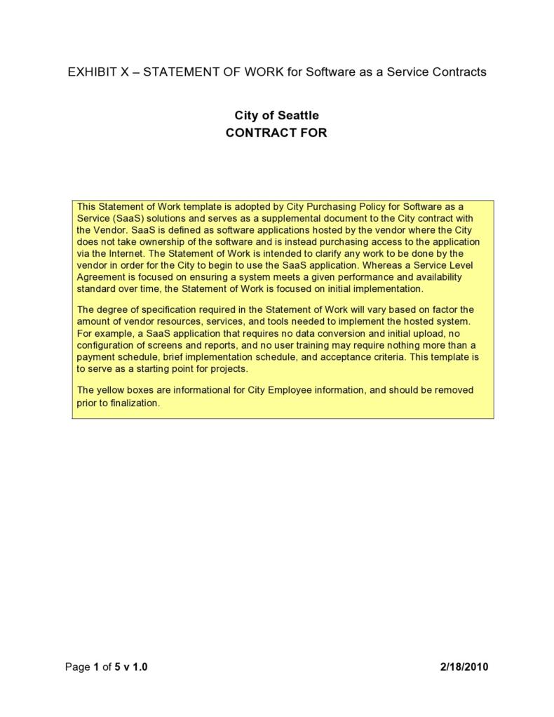 42 Great Statement of Work Templates (SOW) ᐅ TemplateLab