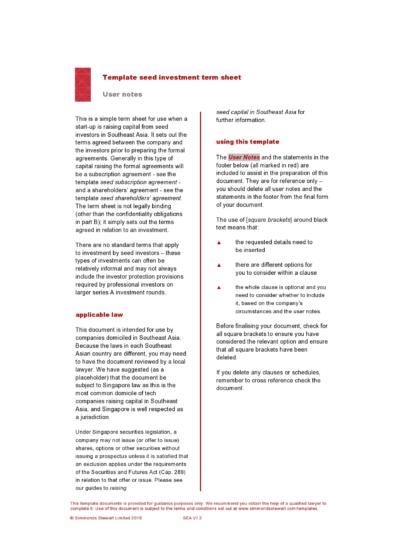 47 Simple Term Sheet Templates [Word] ᐅ TemplateLab