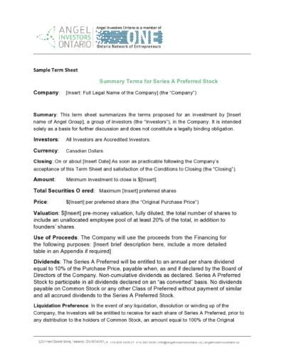 47 Simple Term Sheet Templates [Word] ᐅ TemplateLab