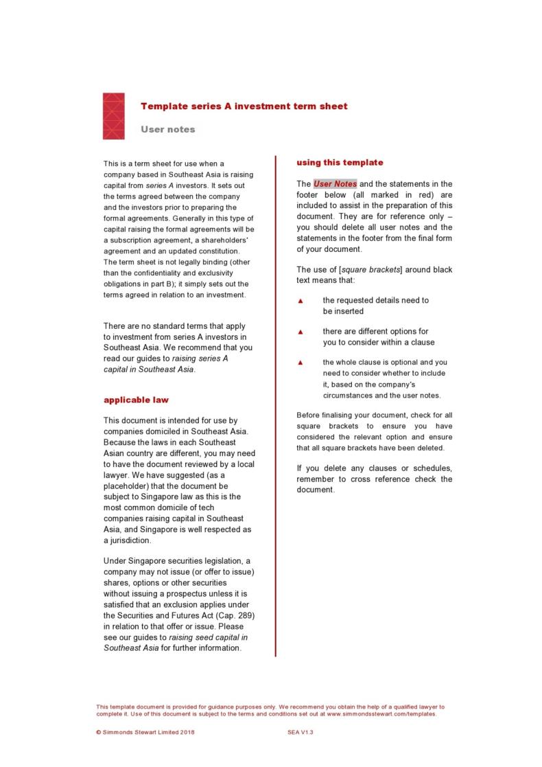 47 Simple Term Sheet Templates [Word] ᐅ TemplateLab