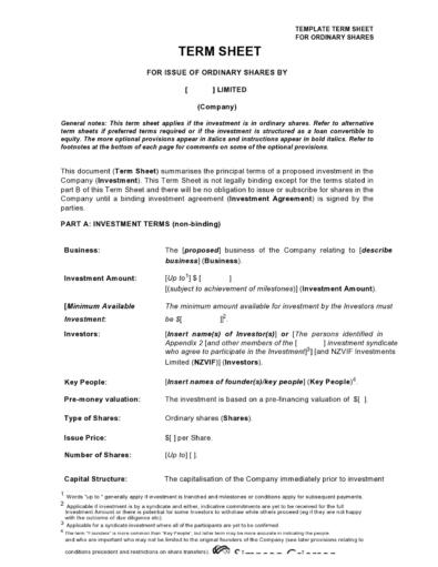 47 Simple Term Sheet Templates [Word] ᐅ TemplateLab