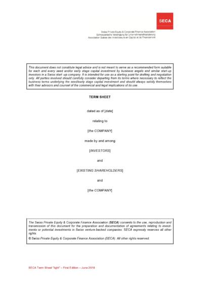 47 Simple Term Sheet Templates [Word] ᐅ TemplateLab