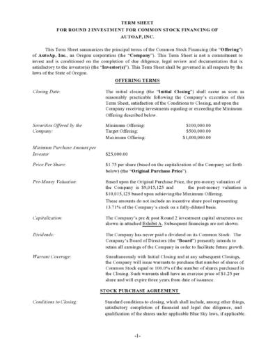 47 Simple Term Sheet Templates [Word] ᐅ TemplateLab