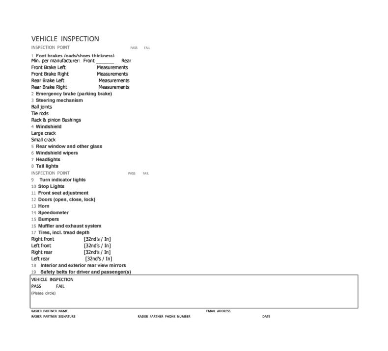 45 Best Vehicle Checklists (Inspection & Maintenance) ᐅ TemplateLab