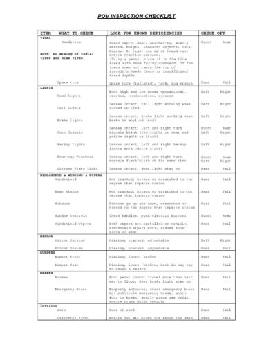 45 Best Vehicle Checklists (Inspection & Maintenance) ᐅ TemplateLab