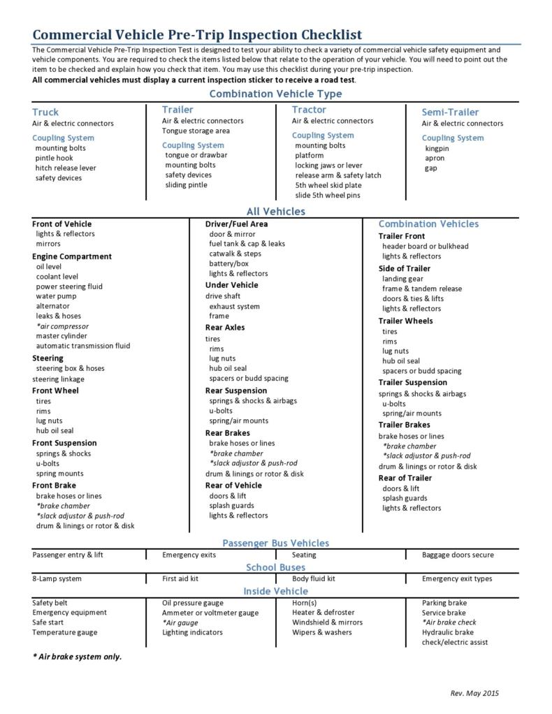 45 Best Vehicle Checklists (Inspection & Maintenance) ᐅ TemplateLab