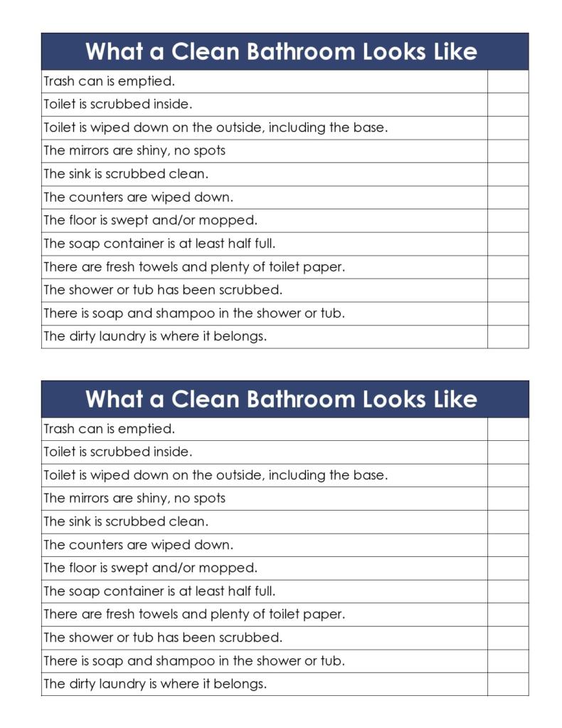 42 Printable Bathroom Cleaning Checklists [Word, PDF, Excel]