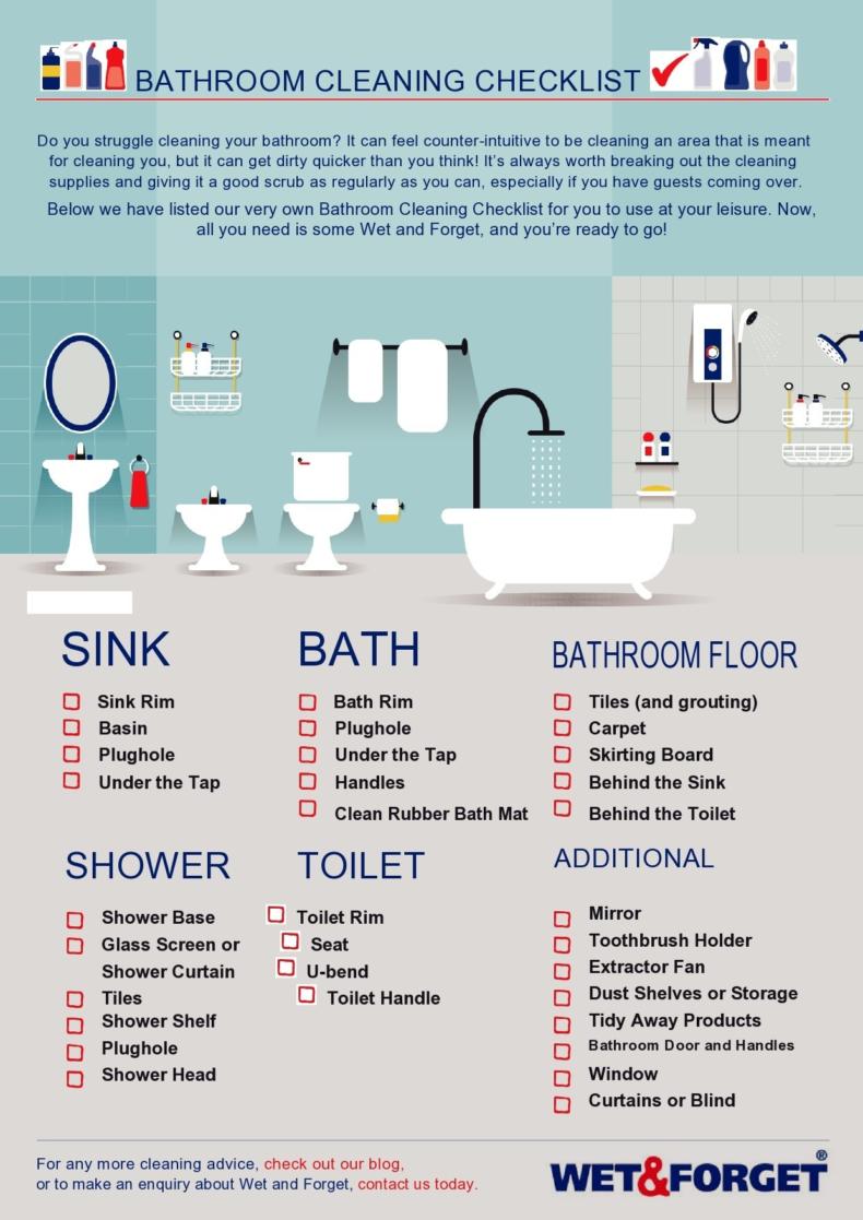 42 Printable Bathroom Cleaning Checklists [Word, PDF, Excel]