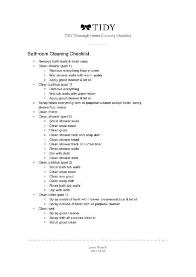 42 Printable Bathroom Cleaning Checklists [Word, PDF, Excel]