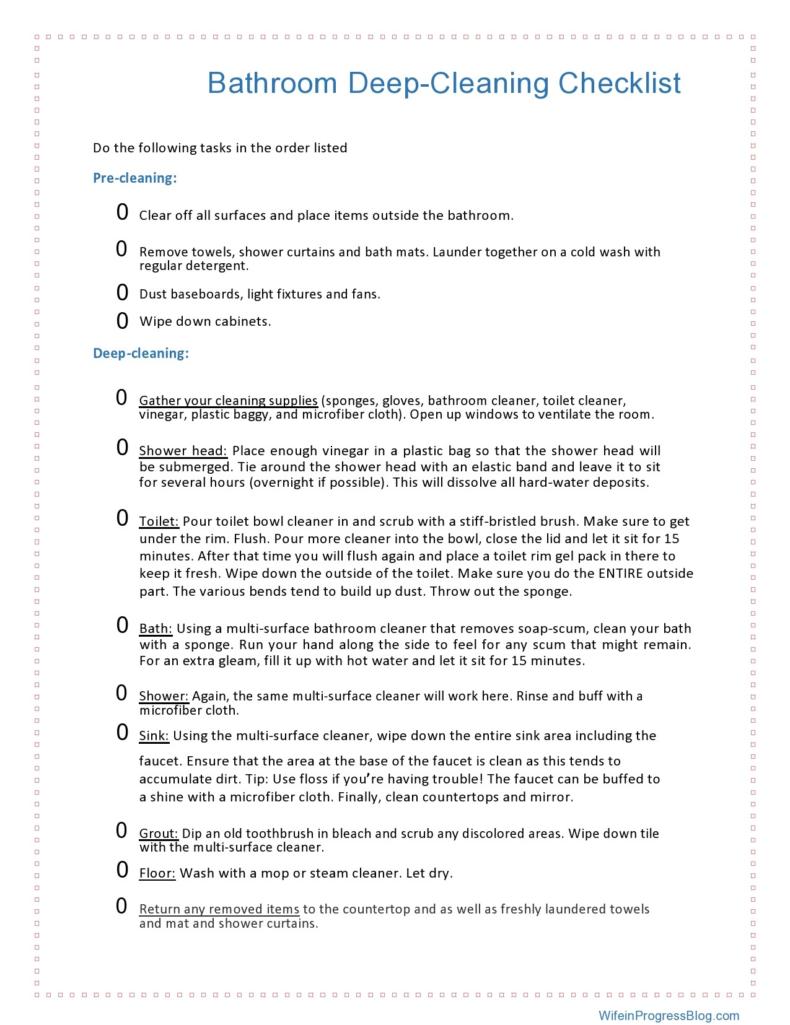 42 Printable Bathroom Cleaning Checklists [Word, PDF, Excel]