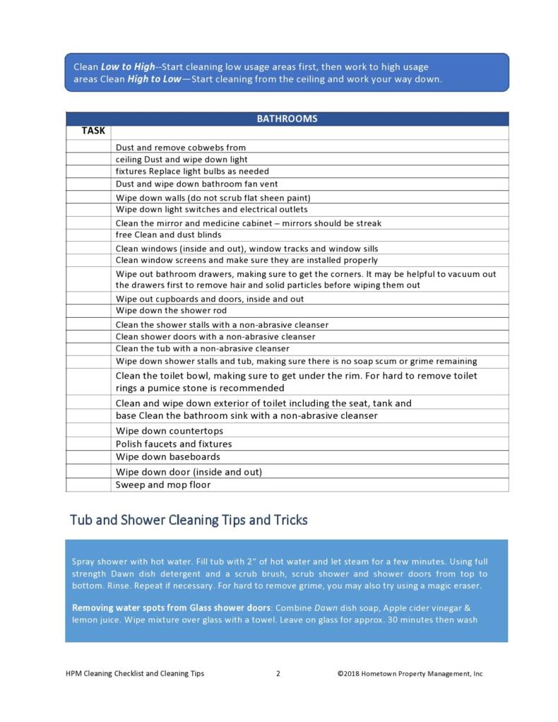 42 Printable Bathroom Cleaning Checklists [Word, PDF, Excel]