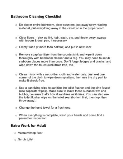 42 Printable Bathroom Cleaning Checklists [Word, PDF, Excel]