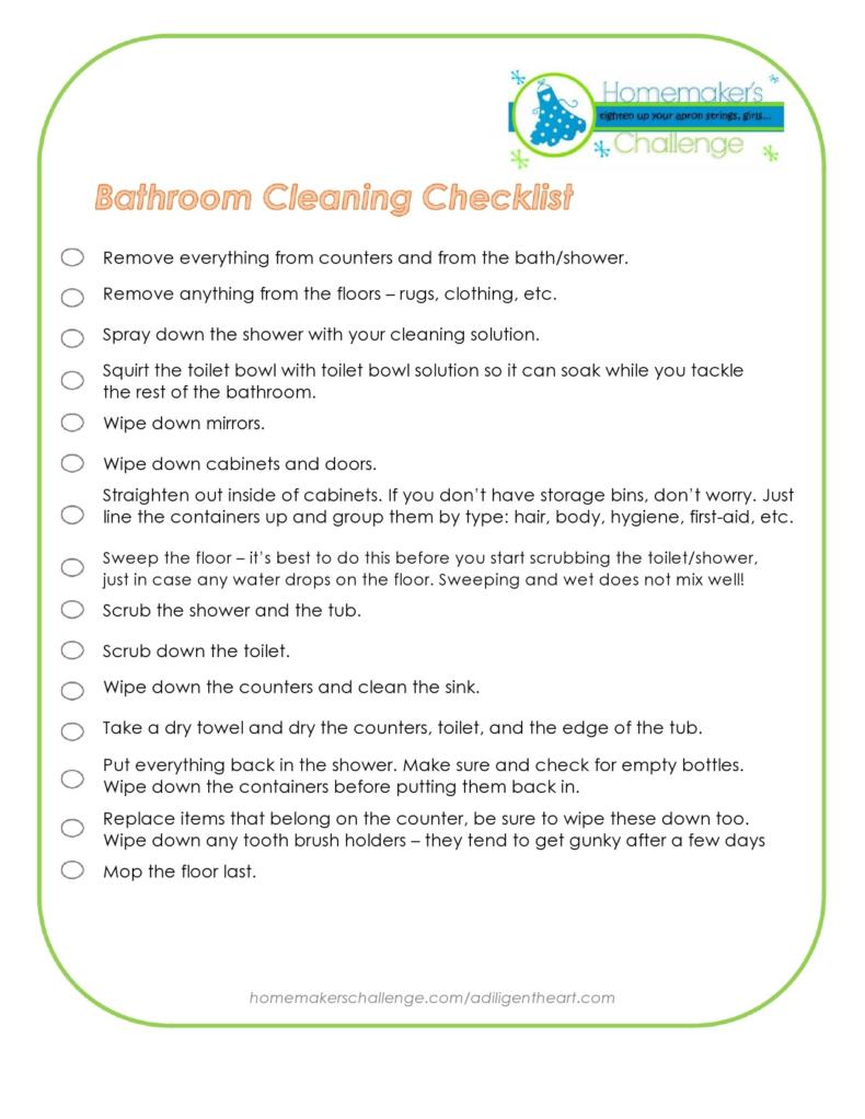 42 Printable Bathroom Cleaning Checklists [Word, PDF, Excel]