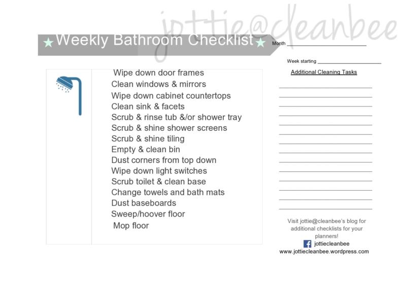 49 Printable Bathroom Cleaning Checklists [Word] ᐅ TemplateLab