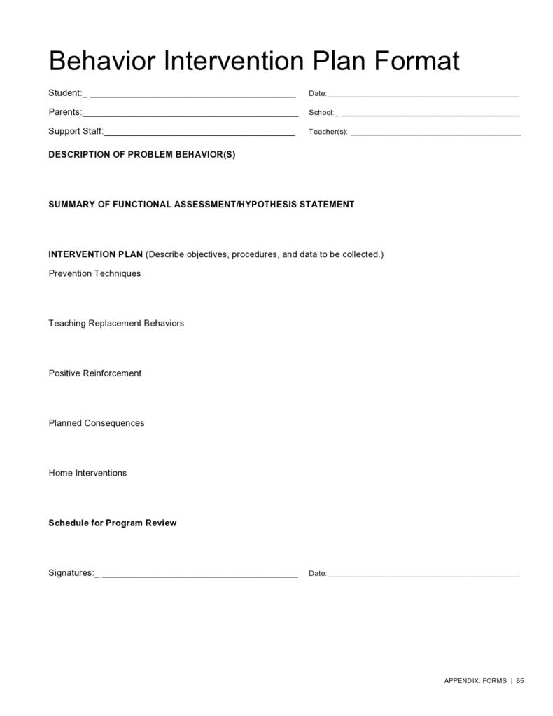 47 Useful Behavior Plan Templates (BIP Examples) ᐅ TemplateLab