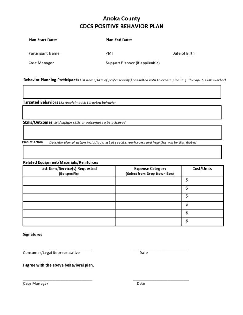 47 Useful Behavior Plan Templates (BIP Examples) ᐅ TemplateLab