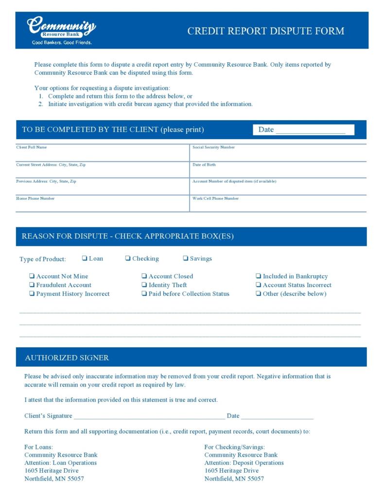 50 Best Credit Dispute Letters Templates [Free] ᐅ TemplateLab