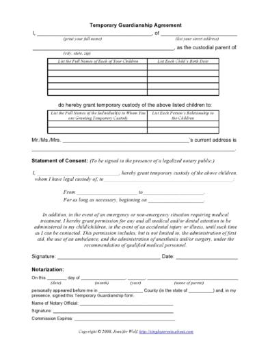 50 Free Guardianship Forms [Temporary / Permanent] ᐅ TemplateLab