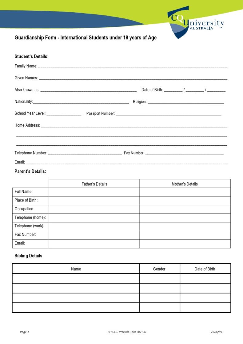 50 Free Guardianship Forms [Temporary / Permanent] ᐅ TemplateLab