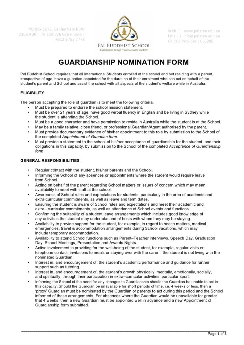 50 Free Guardianship Forms [Temporary / Permanent] ᐅ TemplateLab