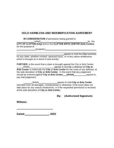 41 Free Indemnification Agreements (Word) ᐅ TemplateLab