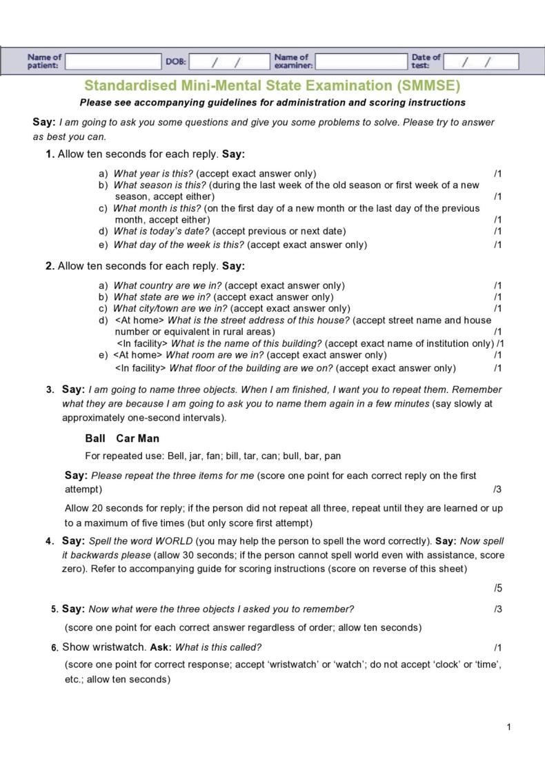 47 Free Mental Status Exam Templates (MSE Examples) ᐅ TemplateLab