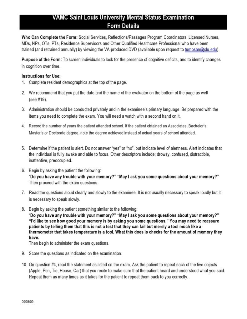 47 Free Mental Status Exam Templates (MSE Examples) ᐅ TemplateLab