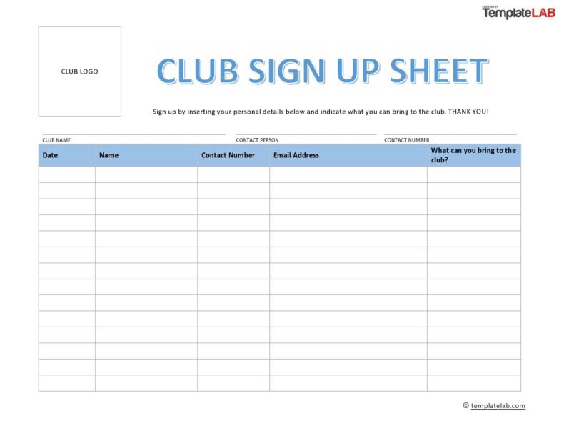 40 Sign Up Sheet / Sign In Sheet Templates (Word & Excel)