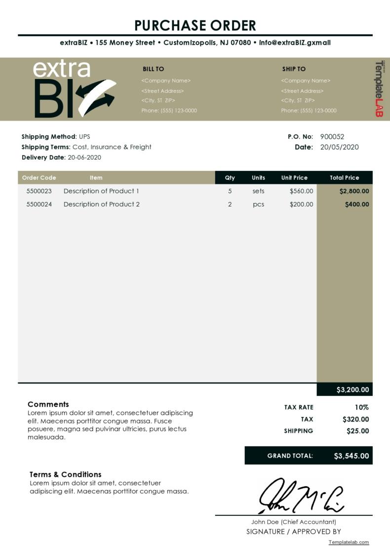 18 Free Purchase Order Templates [in Word, Excel, PDF]